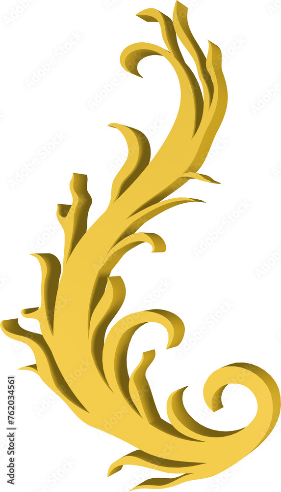 3D illustration render of abstract fire symbol of different shapes and ...