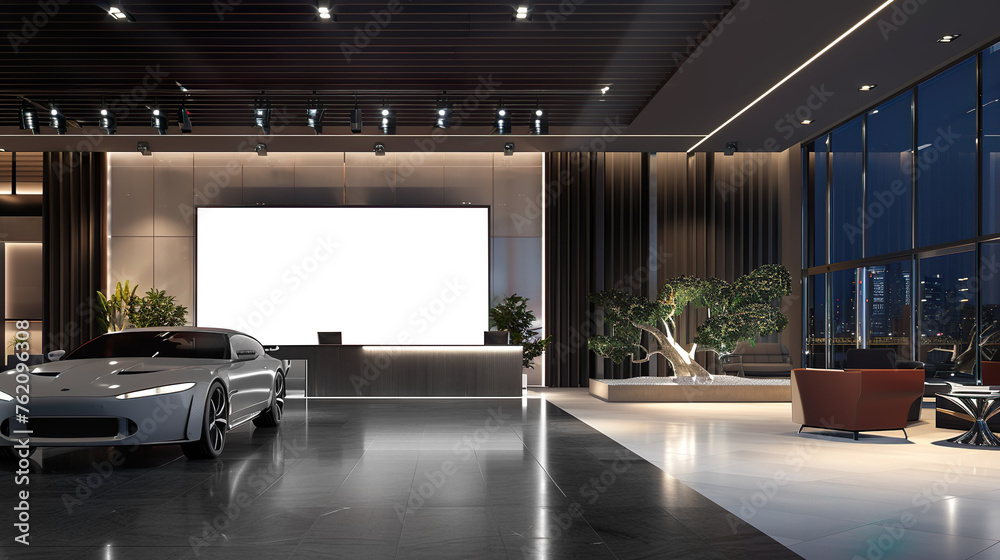 customizable car dealership showroom screen for advertising ...