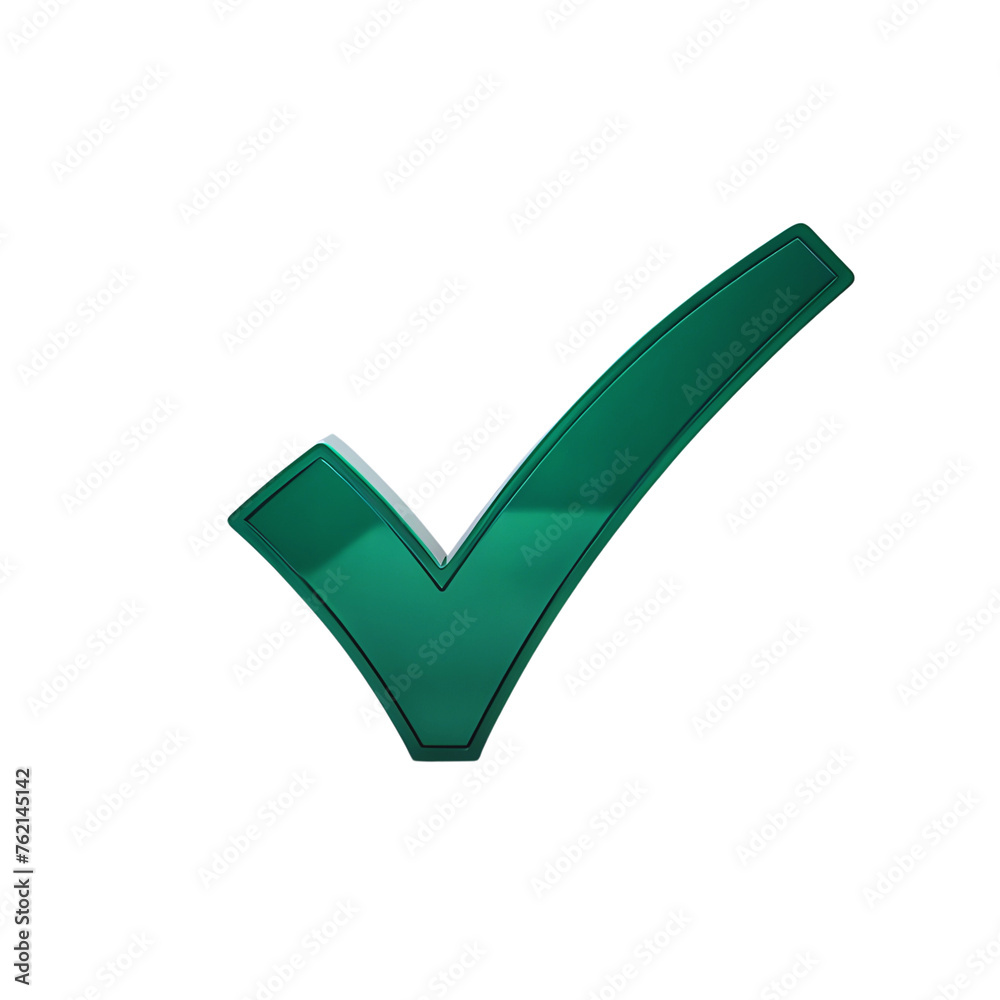 Green check mark icon. Isolated tick symbols, checklist signs, Flat and ...