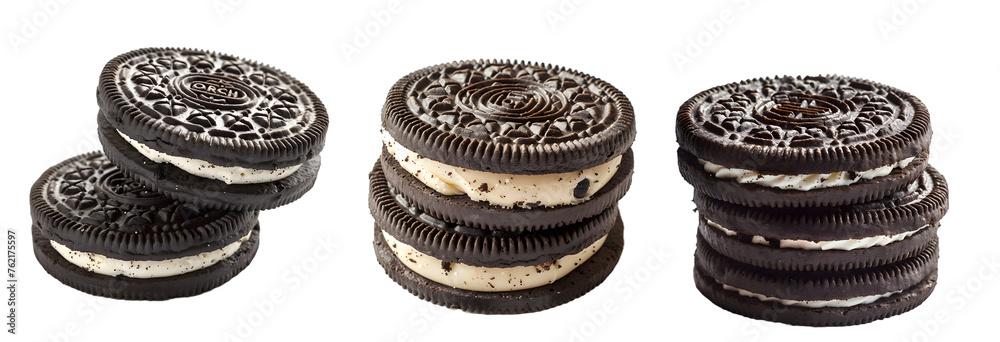 Oreo cookies, snacks isolated on a transparent PNG background, white ...