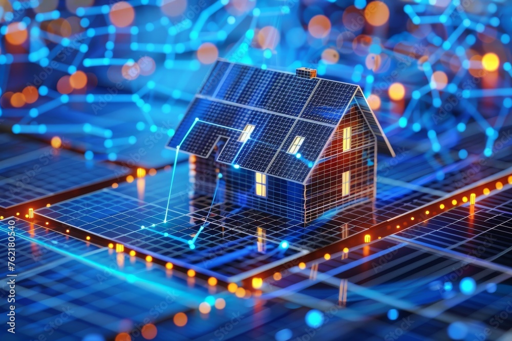 Stock-Illustration „Empowering Smart Homes with Wind Energy: Cyber ...