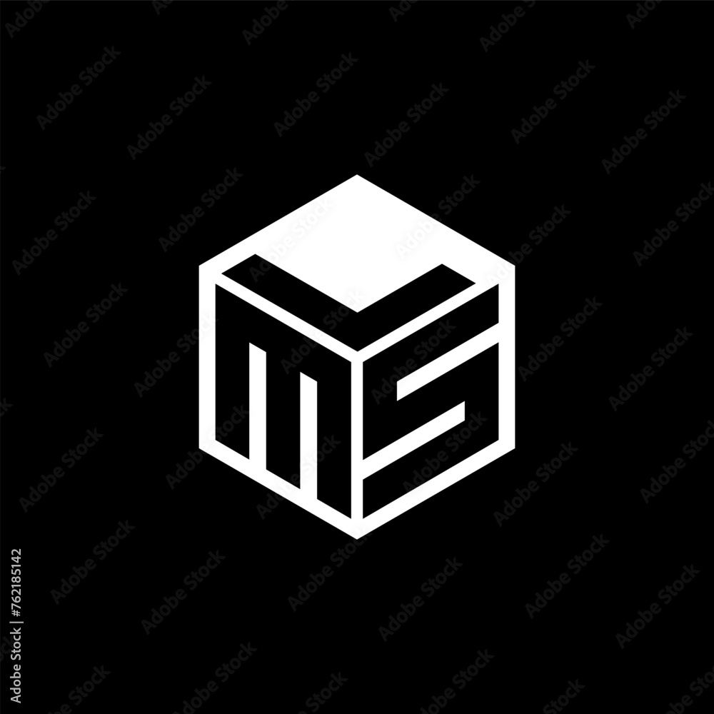 MSL letter logo design with black background in illustrator, vector ...