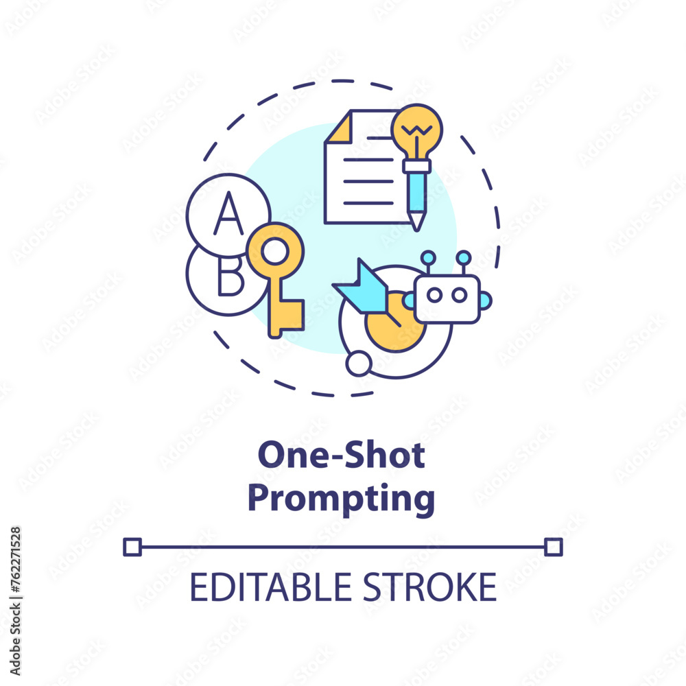 One shot prompting multi color concept icon. Prompt engineering ...