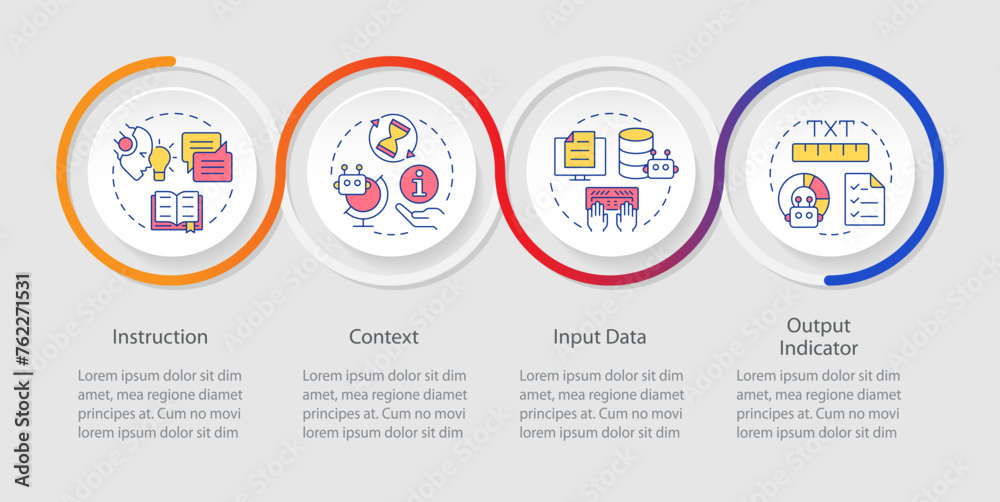 Vector de Stock Prompt key elements loop infographic template. Design ...