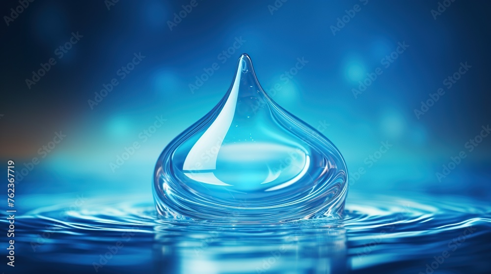 Pure and transparent water droplet for world water day. Realistic drop ...