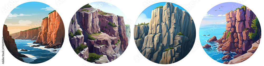 Cliff clipart collection, symbol, logos, icons isolated on transparent ...