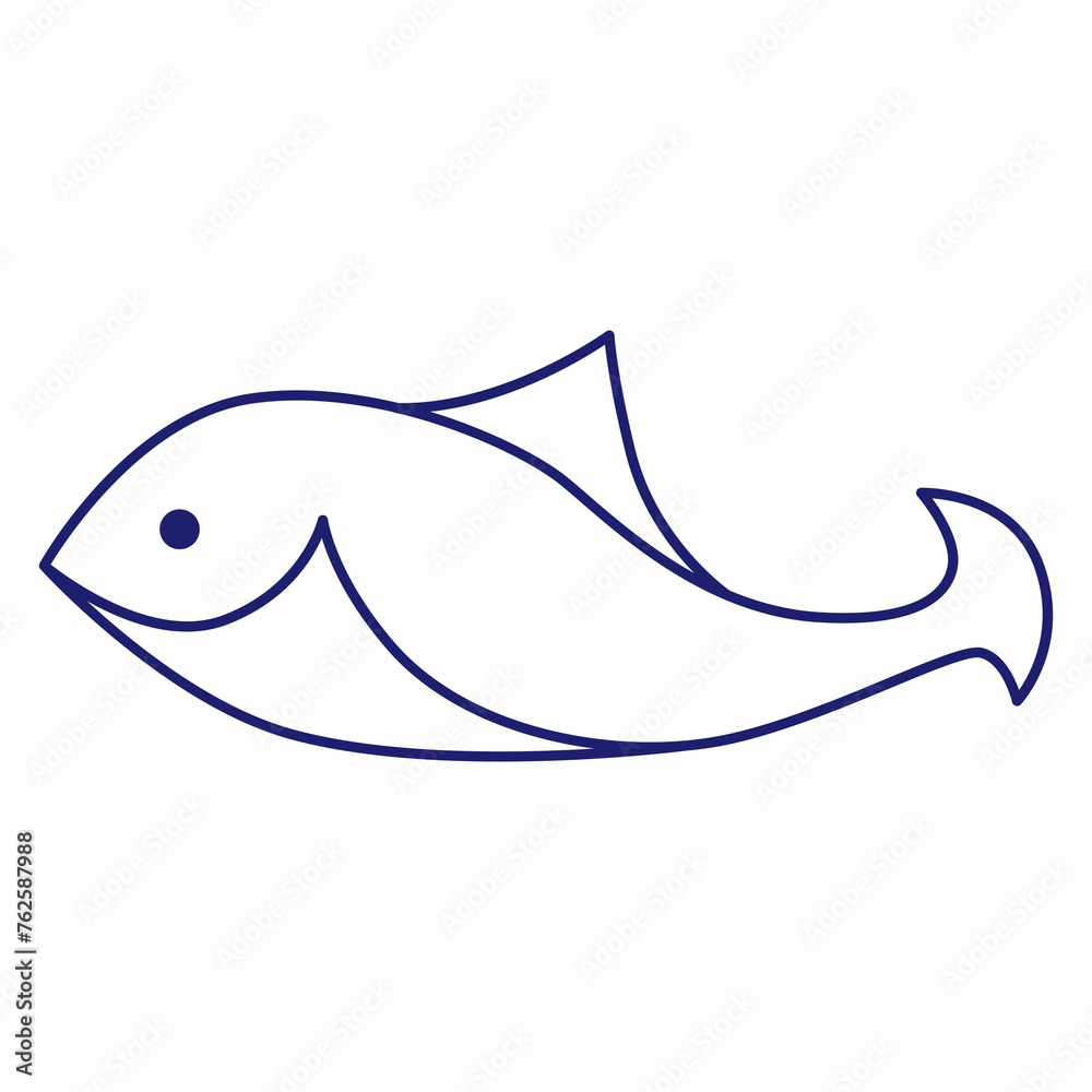 Minimal fish icons showing aquatic animals with various fins, scales ...