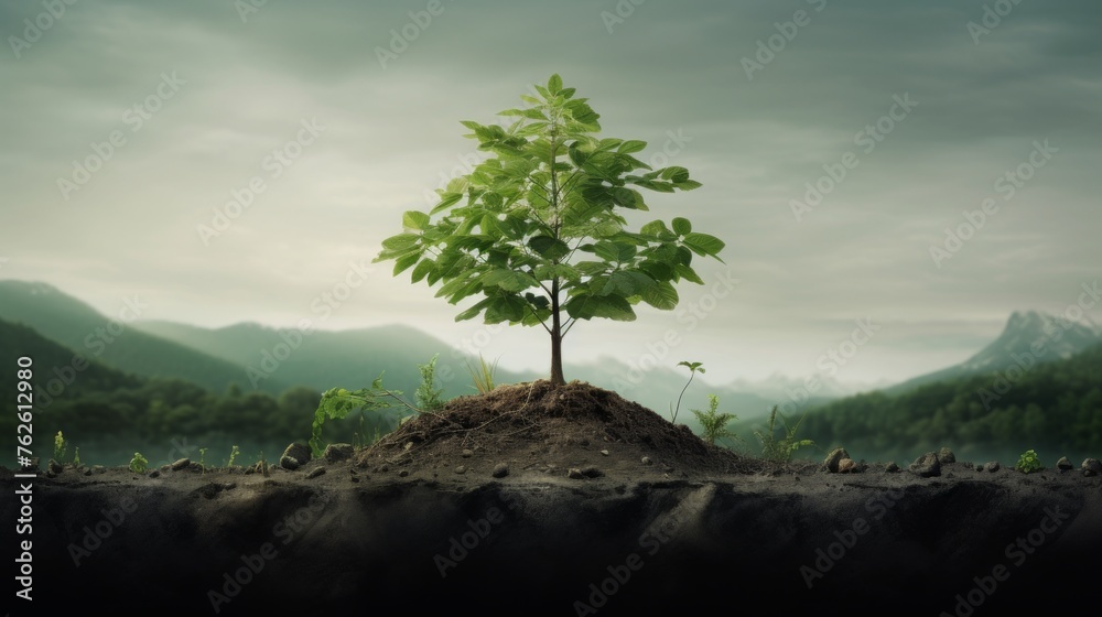 Generative AI Reforestation campaign showcasing tree-planting efforts ...