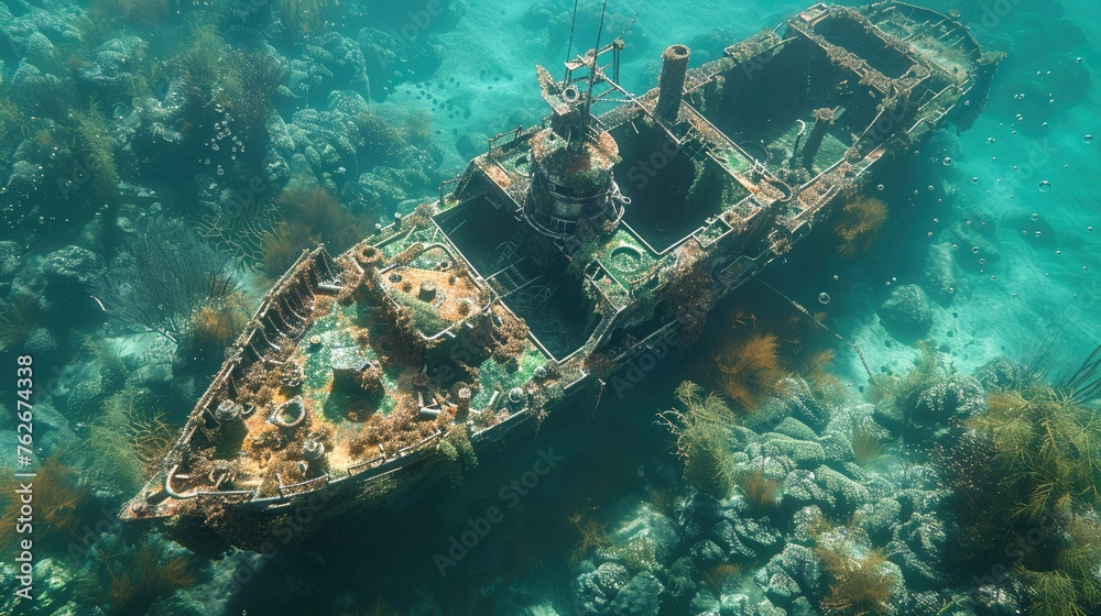 Top view 3D model of artificial reef layouts, enhancing marine ...