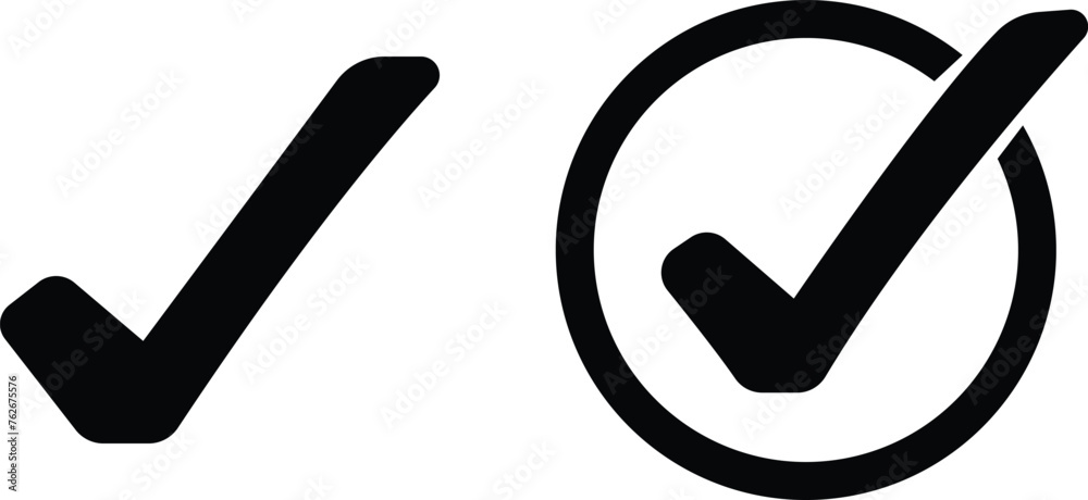 Check mark icons set. Check marks right, good, correct, symbol collection isolated on ...