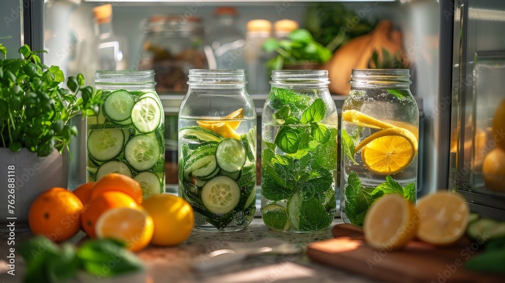 Inside a vibrant kitchen, a fridge door swings open to reveal a DIY ...