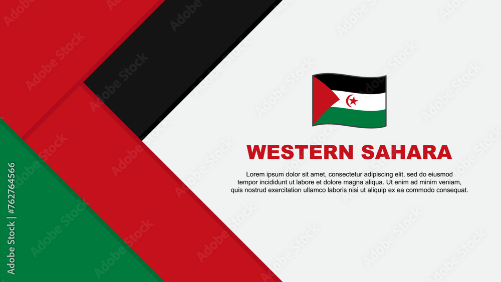 Western Sahara Flag Abstract Background Design Template. Western Sahara ...