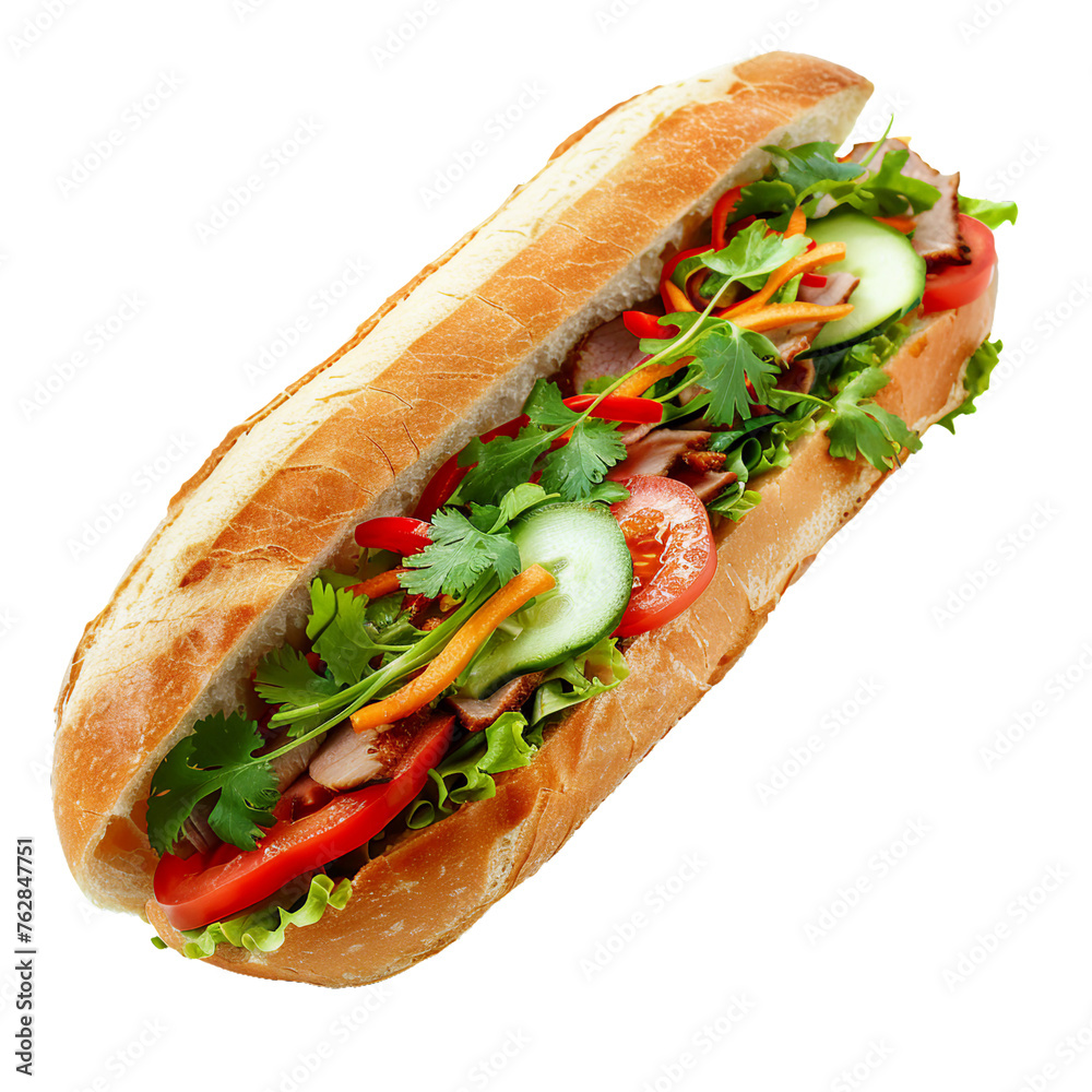 Banh Mi, transparent background, isolated image, generative AI Stock ...