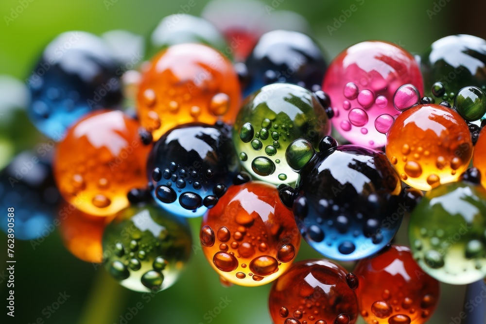 Colorful texture with transparent balls and air bubbles inside for ...