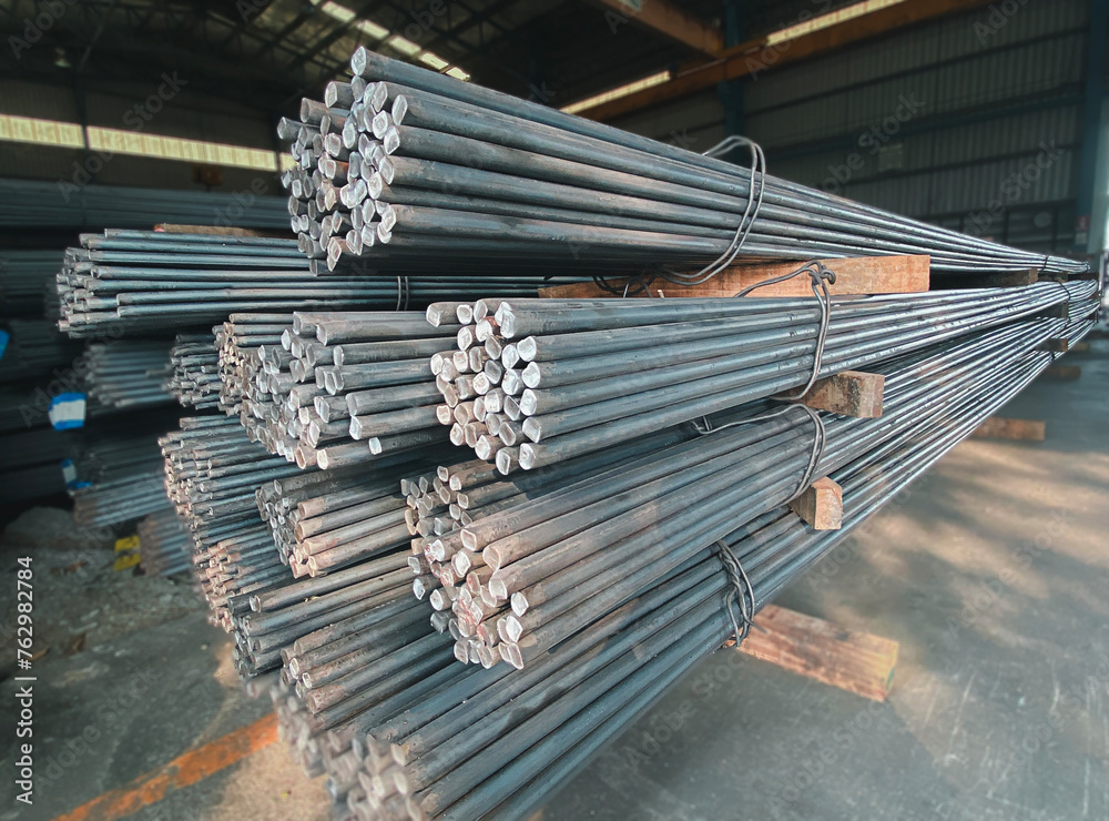 Photo Stock texture of steel deformed or bars background Deformed steel ...