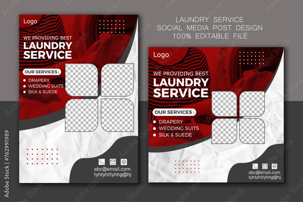 Vector de Stock Laundry Service Flyer Template, Dry cleaner Flyer ...