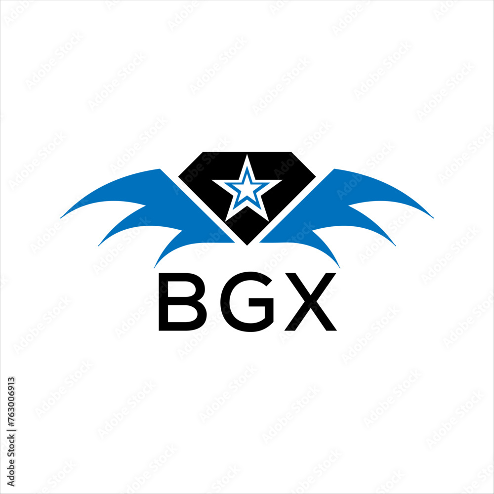 BGX letter logo. technology icon blue image on white background. BGX ...