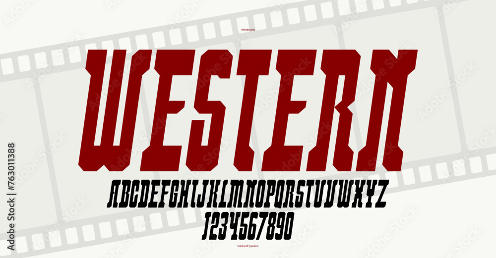 Wild west American style geometric massive tall and bold font for logos ...
