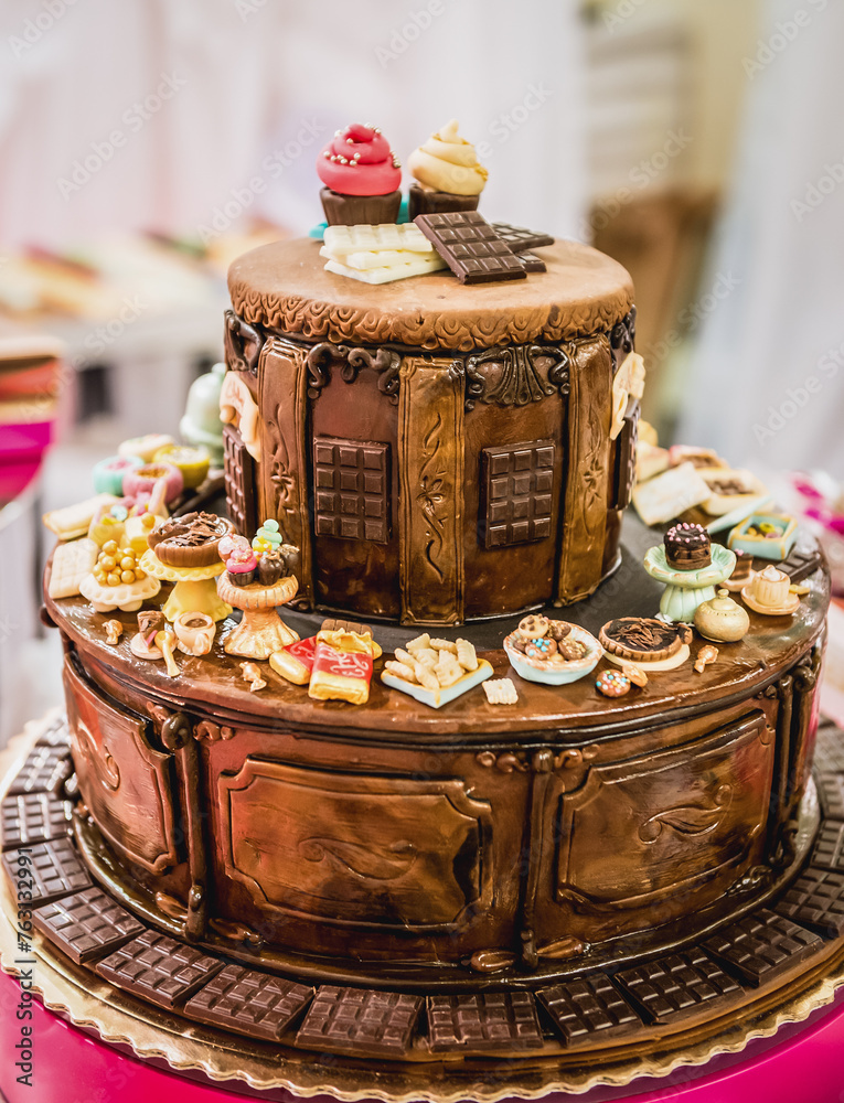 Layer cake on International Chocolate and Sweets Festival in Warsaw ...