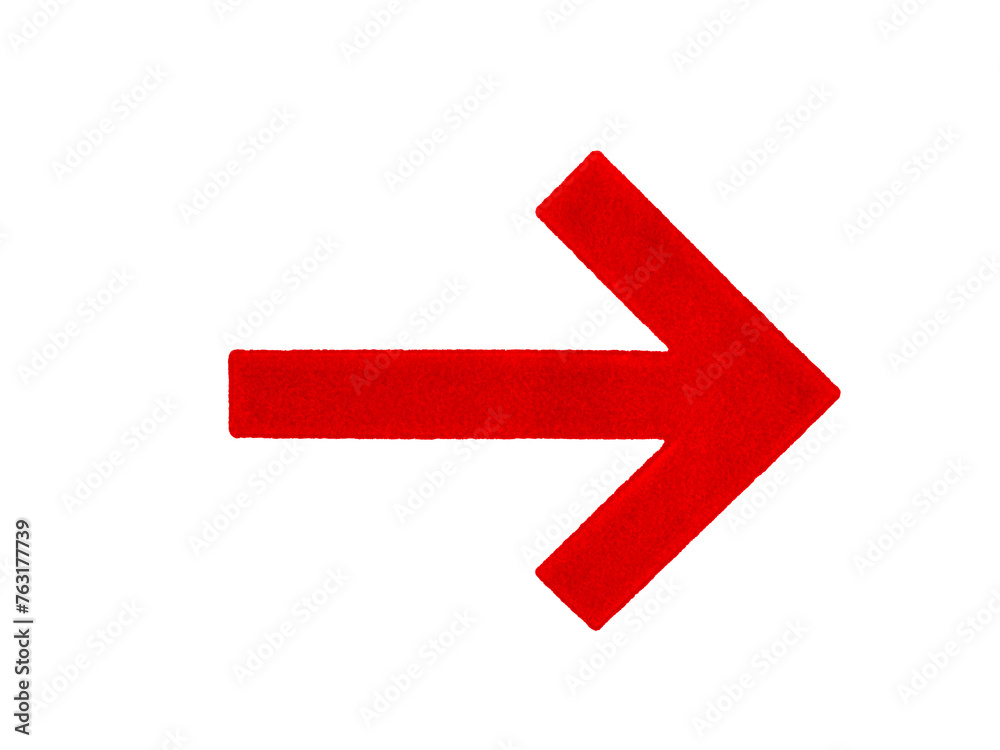 Red arrow on white background. Red arrow pointing right for navigation ...