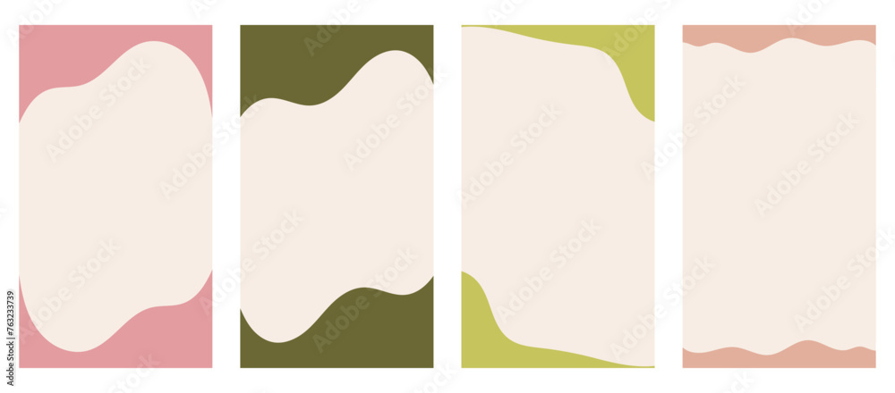 Set of different shapes for headers and footers in vertical stories ...