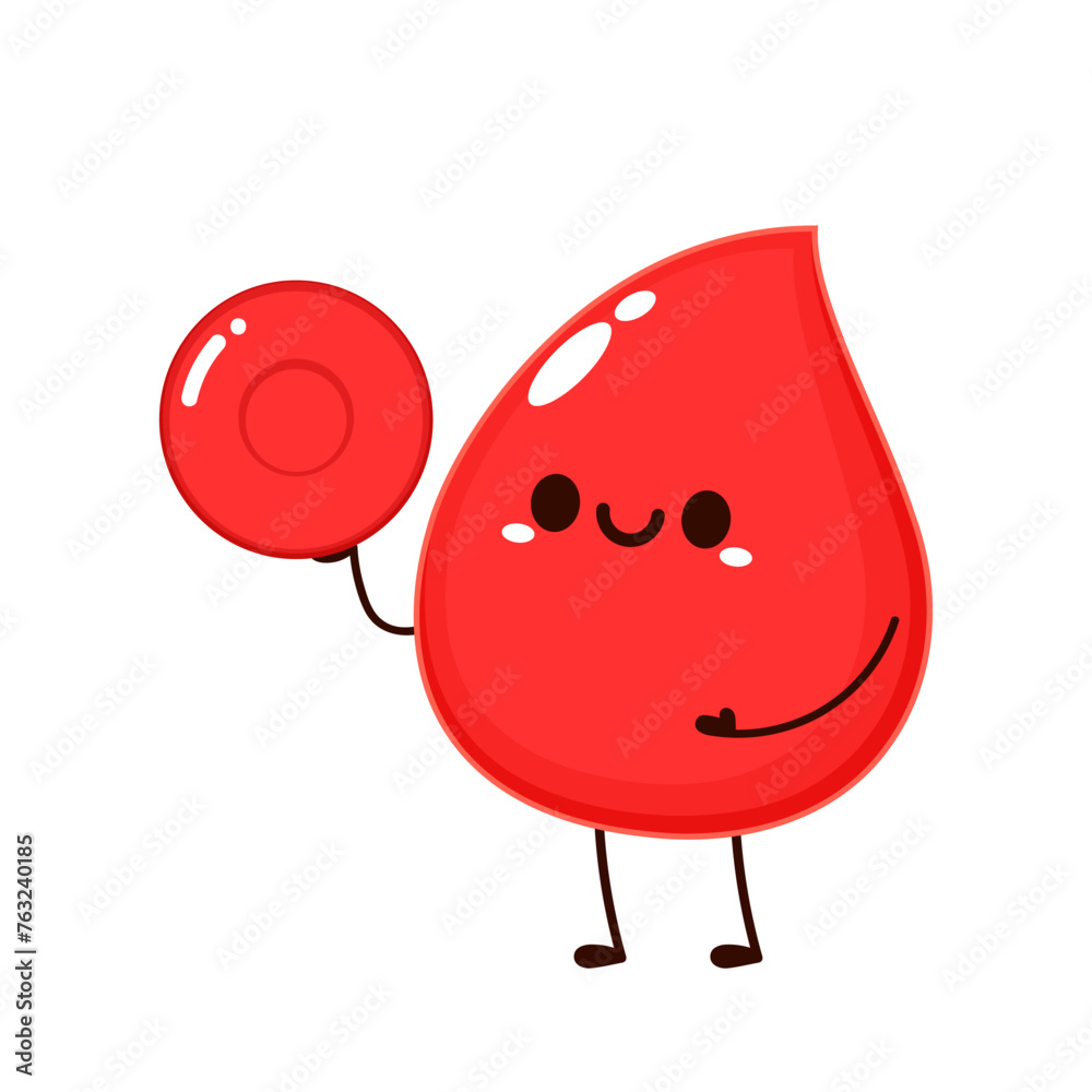 Red Blood Drop Cartoon Character. Vector Illustration Flat Design ...