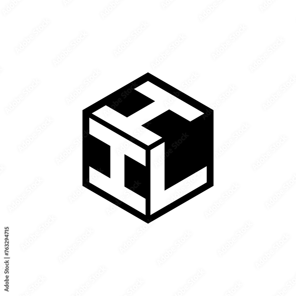 ILH letter logo design with white background in illustrator, cube logo ...