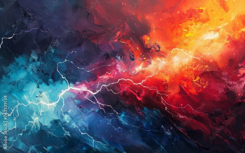 Bold abstract representation of a summer thunderstorm, with dramatic ...
