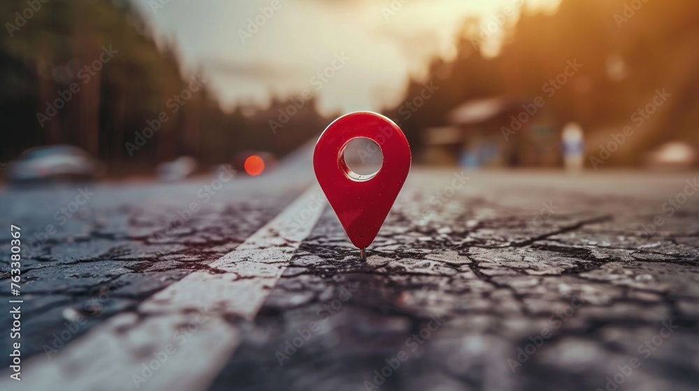 Red Pin GPS location symbol icon sign maps Place Business location ...