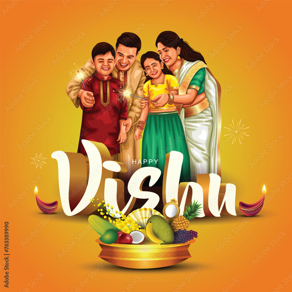 Happy Vishu greetings. April 14 Kerala festival with Vishu Kani, vishu ...