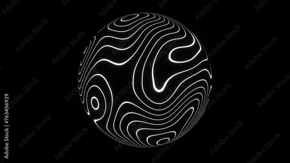 3d Abstract outline topographic contour map landscape pattern texture ...