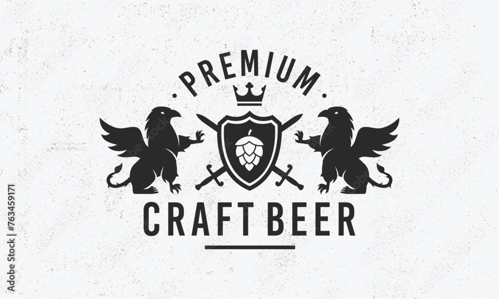 Premium Beer logo. Beerhouse vintage logo. Beer Store logo with ...