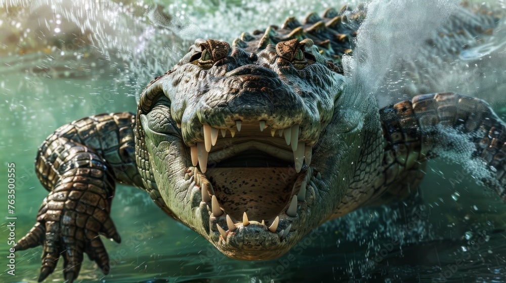 Crocodile Attack: Crocodiles are fierce predators. Has enormous ...