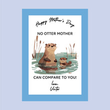 Mothers Day Otter Greeting Free Stock Photo - Public Domain Pictures