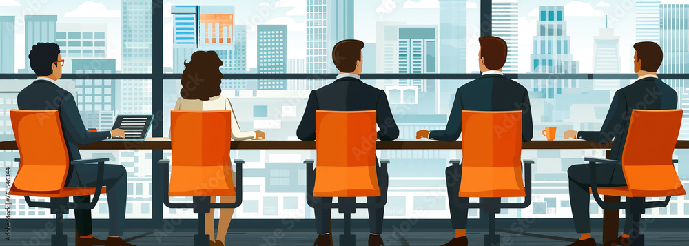 Management staff of a company planning the future. Analysis of ...