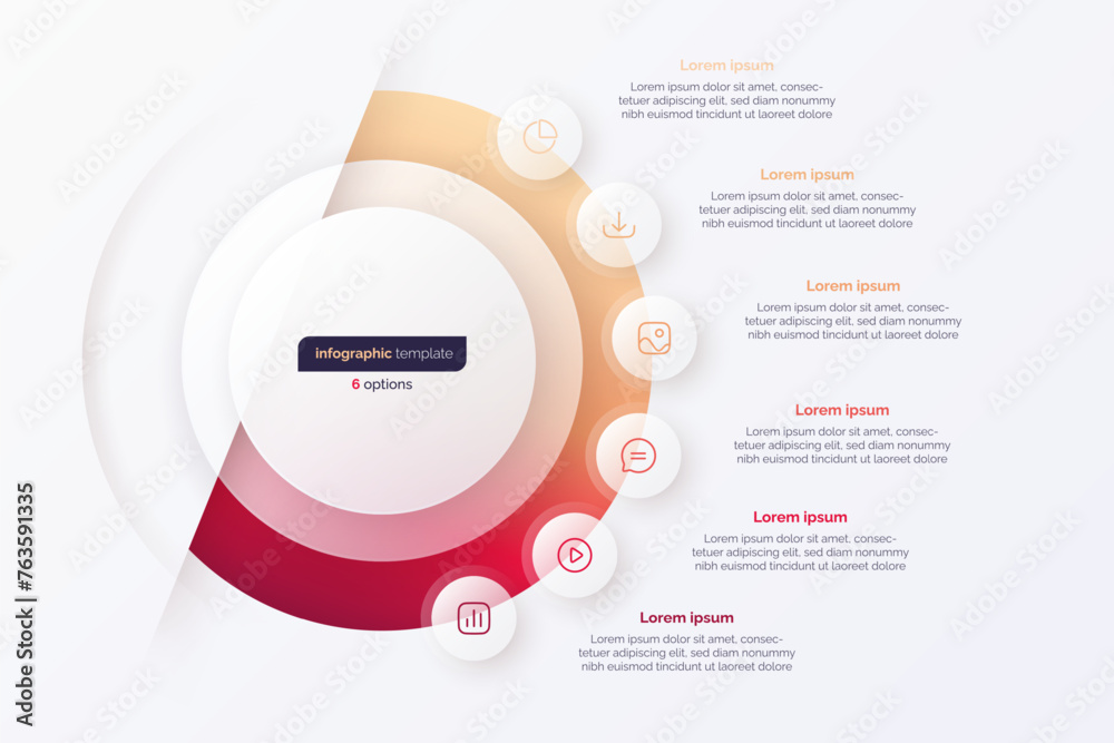 Vectro gradient six option cycle infographic chart Stock Vector | Adobe ...