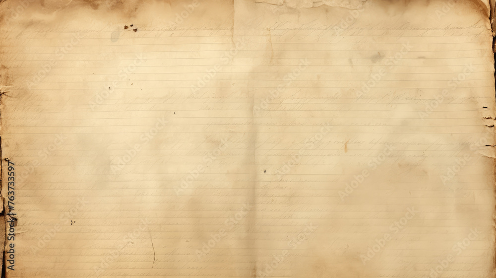 Textured ancient blank beige sand journal page sheet with many wrinkled ...