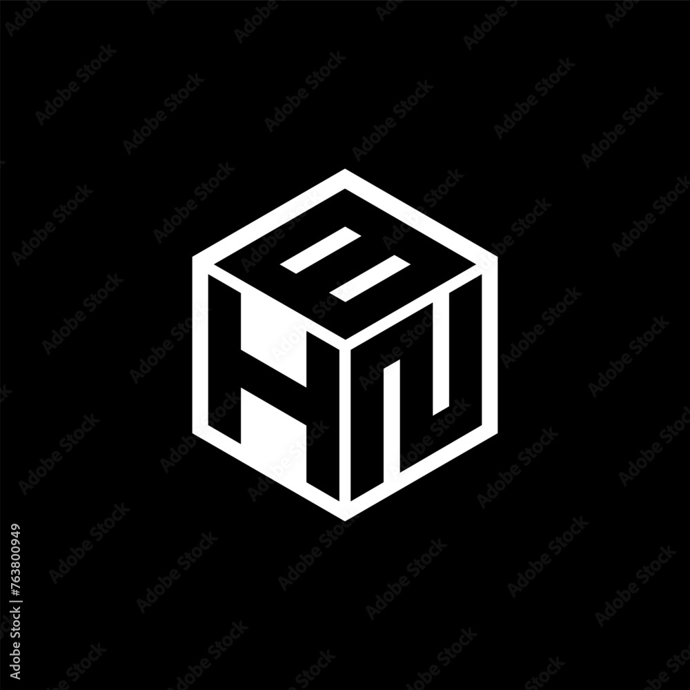 HNB letter logo design in illustration. Vector logo, calligraphy ...
