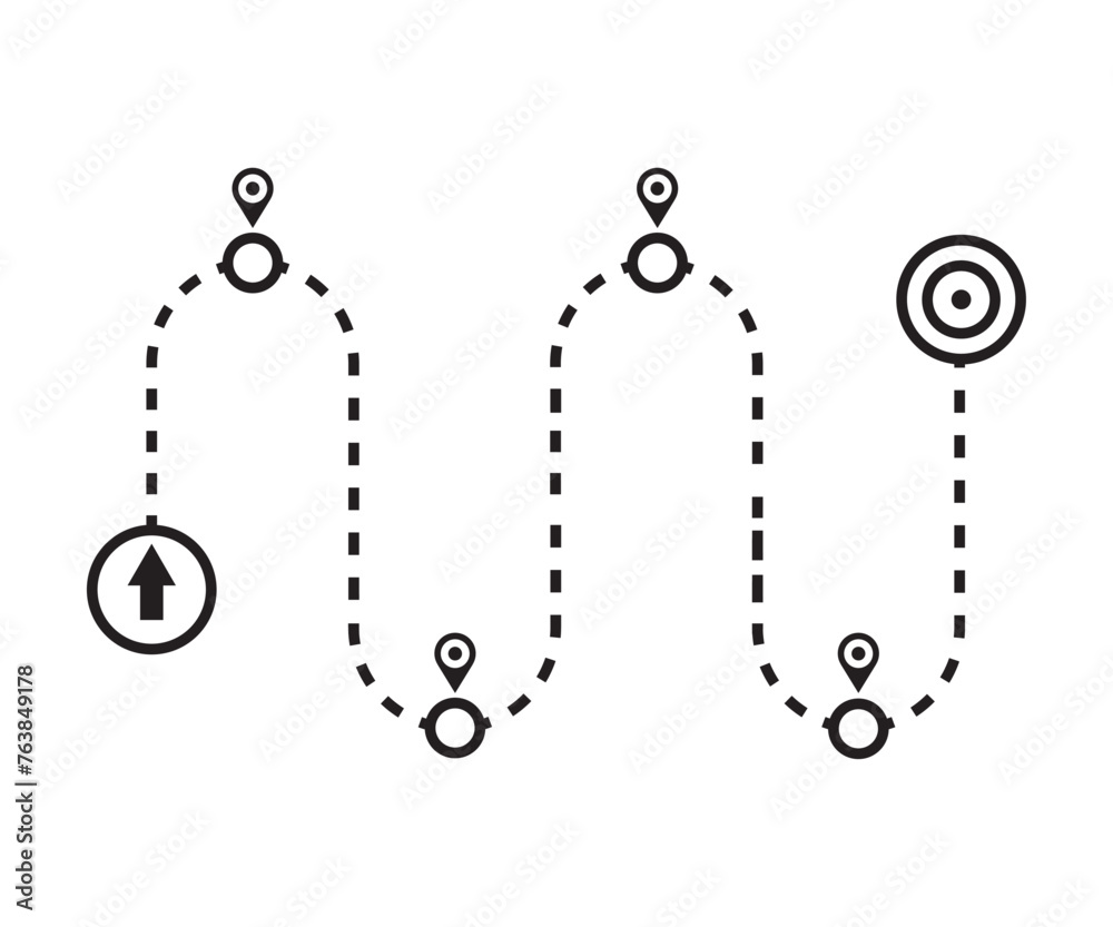 Product roadmap or project development road mapping vector icon in line ...