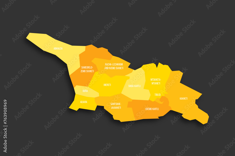 Georgia political map of administrative divisions - regions and ...
