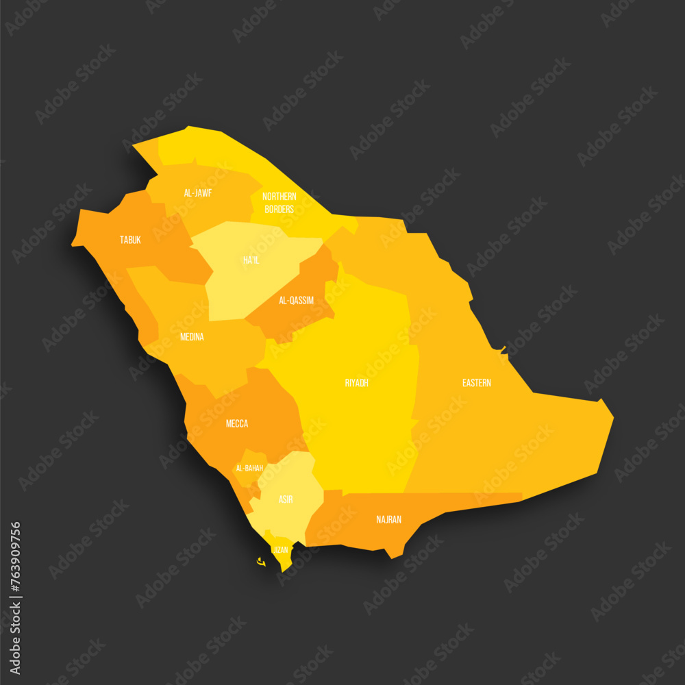 Saudi Arabia political map of administrative divisions - provinces or ...