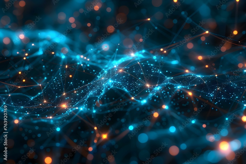 Illustration Stock Exploration of big data through analytics AI and neural networks concept ...