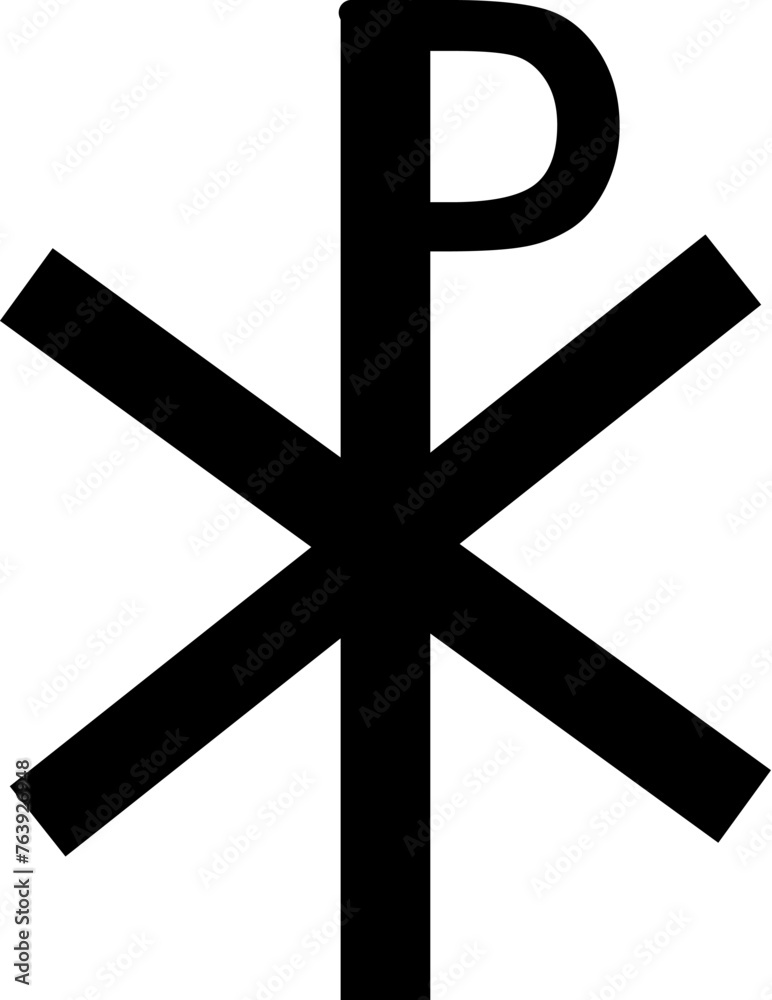 P monogram mystical religious symbol. Spiritual christian sign of ...
