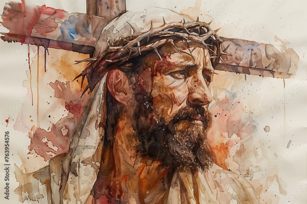 Crucifixion and resurrection of Jesus Christ at Easter, belief, faith ...