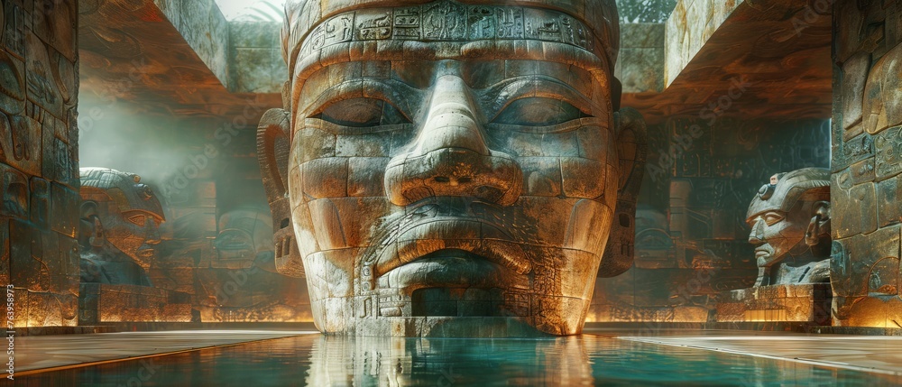 colossal heads recreated in a virtual museum allowing visitors to ...