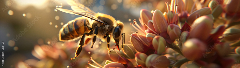 Bee pollination. Vital role of pollinators in our ecosystem. Bee ...