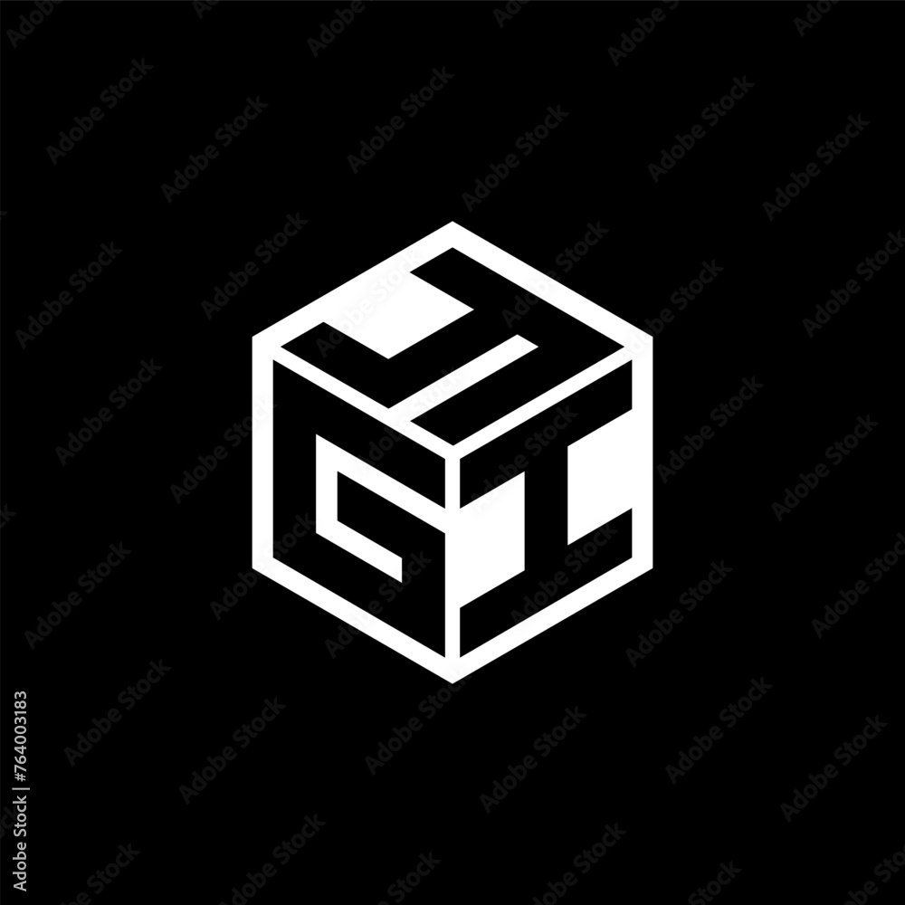 GIY letter logo design with black background in illustrator, cube logo ...