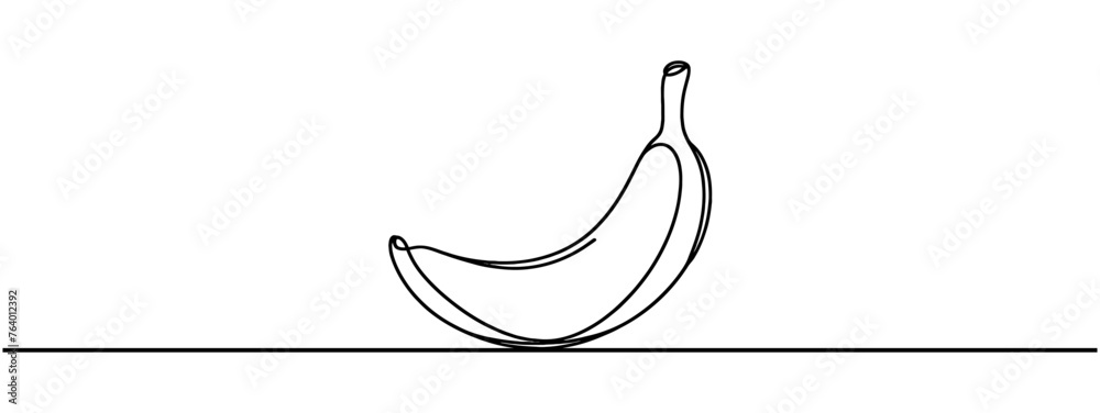 Banana continuous line drawing vector illustration. One line banana ...