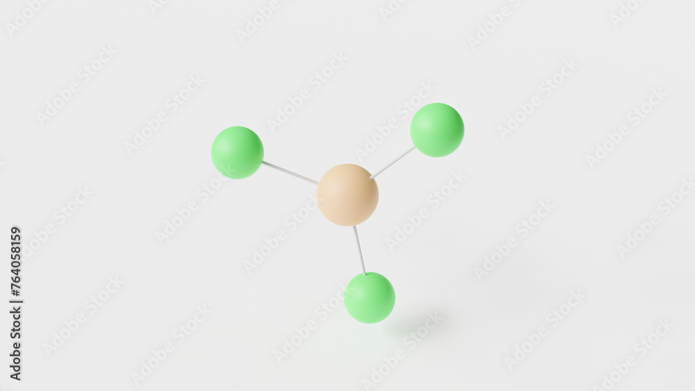 iron(iii) chloride molecule 3d, molecular structure, ball and stick ...