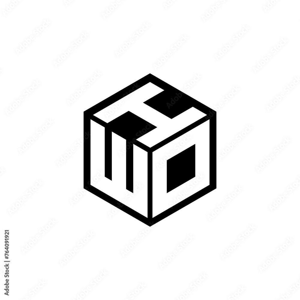WDI letter logo design with white background in illustrator, cube logo ...